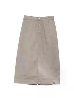 AGNES B. Side-slash Twill Skirt - Neutrals