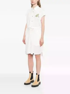AGNES B. Embroidered Logo Shirt Dress