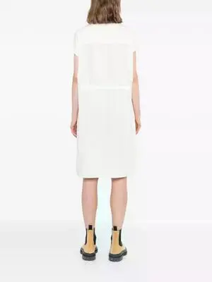 AGNES B. Embroidered Logo Shirt Dress
