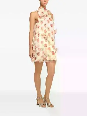 Cinq À Sept Floral Appliqué Dress - Neutrals