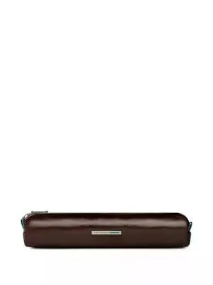 PIQUADRO Small Leather Pencil Case - Brown