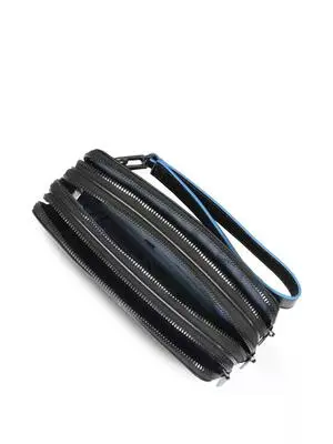 PIQUADRO Leather Clutch Bag With Removable Dividers - Black