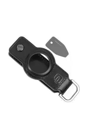 PIQUADRO Airtag And Connequ 4.0 Leather Keychain - Black