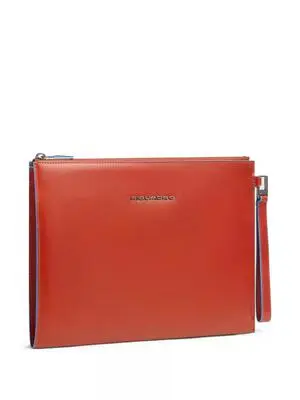 PIQUADRO Leather Clutch With Ipad Compartment - Orange
