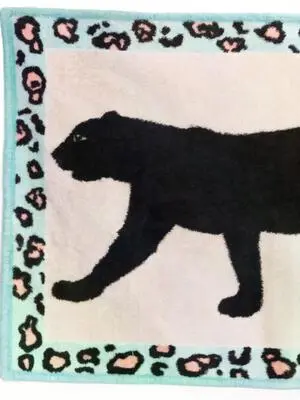 Hermès 1970s Black Panther Cotton Beach Towel