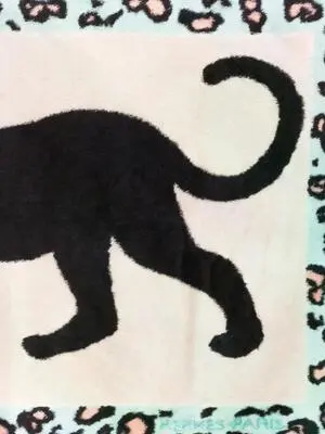 Hermès 1970s Black Panther Cotton Beach Towel