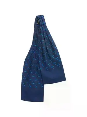 Hermès 2000s Horses-print Silk Scarf - Blue