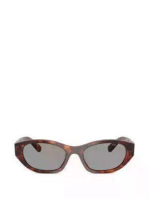 Miu Miu Oval-frame Sunglasses - Brown