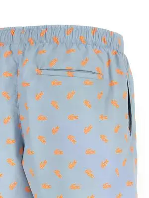 Lacoste Crocodile-print Swim Shorts - Blue