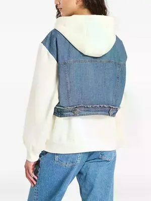 Desigual Denim Panel Drawstring Hoodie