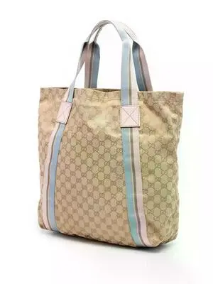 Gucci Gg Canvas Web Tote Bag - Neutrals