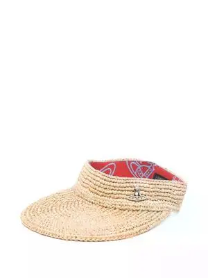 VIVIENNE WESTWOOD Orb Raffia Visor - Neutrals