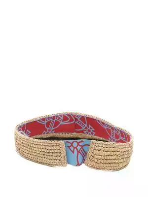 VIVIENNE WESTWOOD Orb Raffia Visor - Neutrals