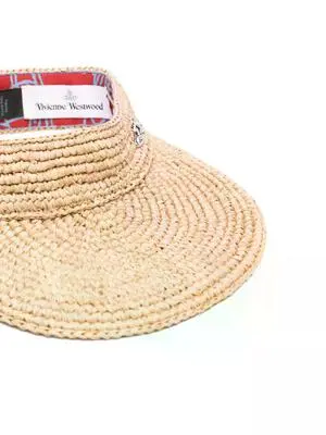 VIVIENNE WESTWOOD Orb Raffia Visor - Neutrals