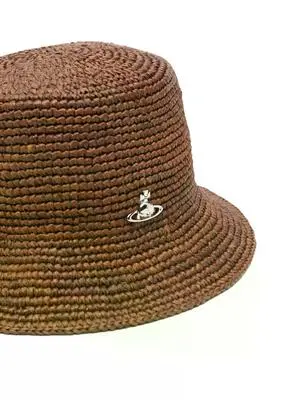 VIVIENNE WESTWOOD Orb Raffia Bucket Hat - Brown
