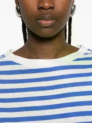 Majestic Filatures Striped Boat-neck Top - Blue
