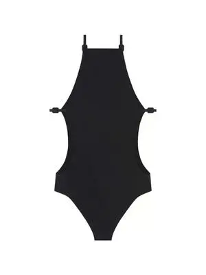 COURREGES Cut-Out Halterneck Swimsuit Black