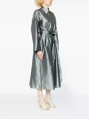 Max Mara Anna Tie-waist Maxi Shirt Dress - Grey