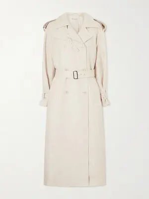 Max Mara Belted Linen-drill Trench Coat - Neutrals