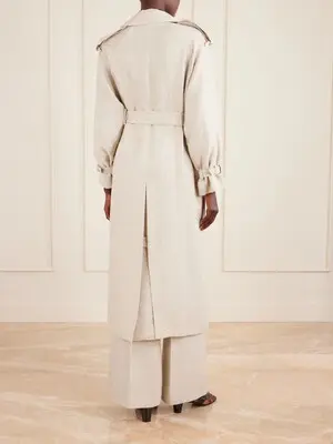Max Mara Belted Linen-drill Trench Coat - Neutrals
