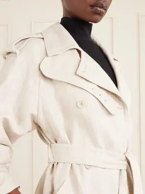 Max Mara Belted Linen-drill Trench Coat - Neutrals