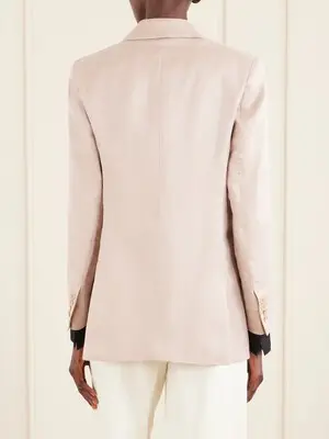 Max Mara Double-breasted Silk-satin Blazer