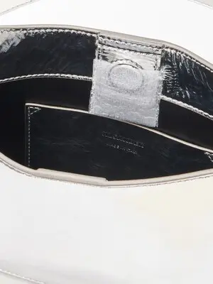 JIL SANDER Otto Small Metallic-leather Shoulder Bag - Gray