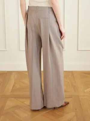 Victoria Beckham Pleated Wide-leg Wool Pants