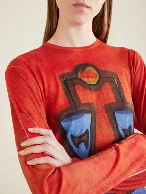 Gabriela Hearst Isaro Printed Cashmere Sweatshirt