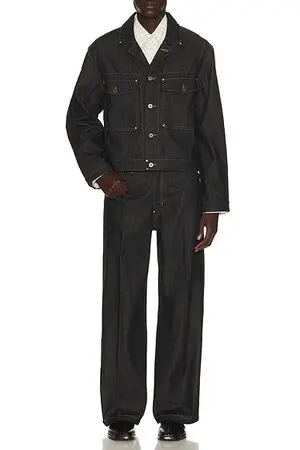 LEMAIRE Studded Denim Trucker Jacket