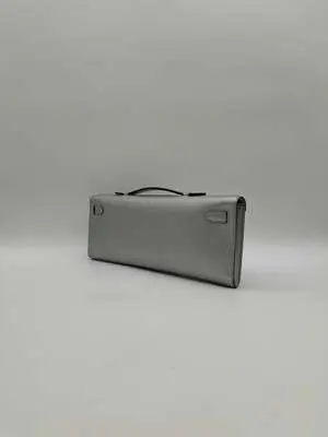 Hermès Kelly Clutch Chevre Palladium Hardware - Argent