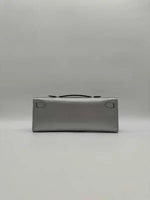 Hermès Kelly Clutch Chevre Palladium Hardware - Argent