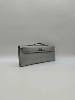 Hermès Kelly Clutch Chevre Palladium Hardware - Argent
