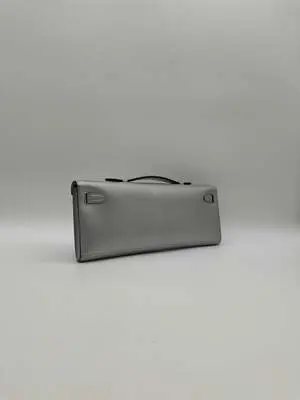 Hermès Kelly Clutch Chevre Palladium Hardware - Argent