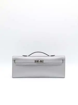 Hermès Kelly Clutch Chevre Palladium Hardware - Argent