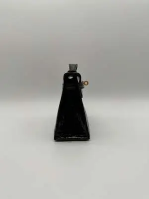 Hermès Kelly Hss /graphite Shiny Alligator Gold Hardware - Black