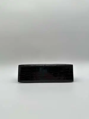 Hermès Kelly Hss /graphite Shiny Alligator Gold Hardware - Black