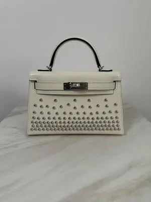 Hermès Mini Kelly Cloute - White