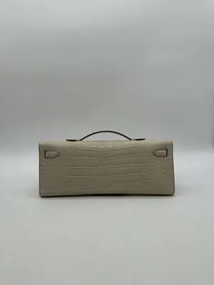 Hermès Kelly Alligator Clutch - White