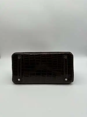 Hermès Birkin Havana Shiny Niloticus With Palladium Hardware