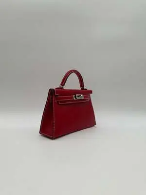 Hermès Mini Kelly Rouge Piment Box Leather - Red