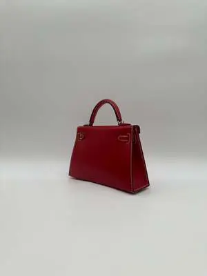 Hermès Mini Kelly Rouge Piment Box Leather - Red