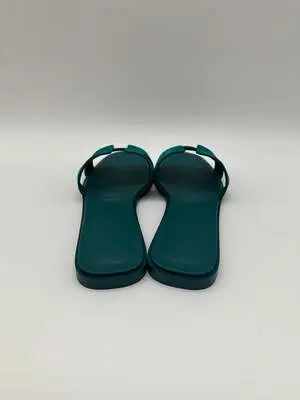 Hermès Leather Slides - Green