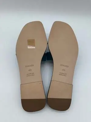 Hermès Leather Slides - Green