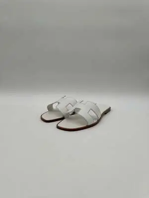 Hermès Oran Sandal Veau Box Blanc - White