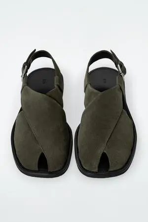 Cos Crossover Suede Slingback Sandals
