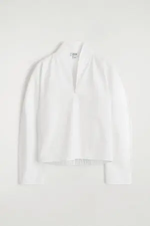Cos Draped-collar Cotton Blouse