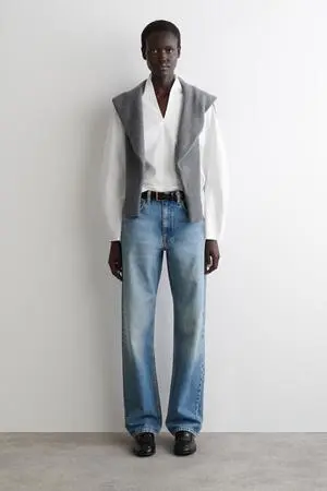 Cos Draped-collar Cotton Blouse