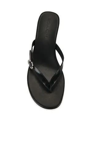 COACH Tea Rose Thong Kitten Heel Sandals