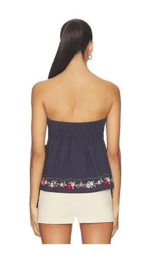 Free People Doily Days Tube Top - Navy Combo